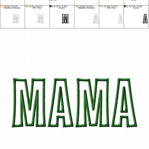 Mama Applique Design - 3 Different Font - Machine Embroidery Design ...