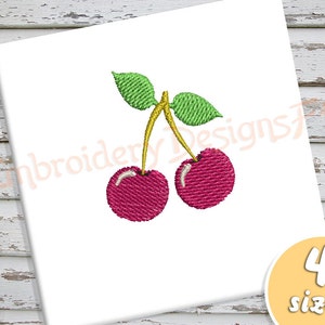 Cherry Mini Embroidery Design 4 Sizes Filled Stitch - Etsy