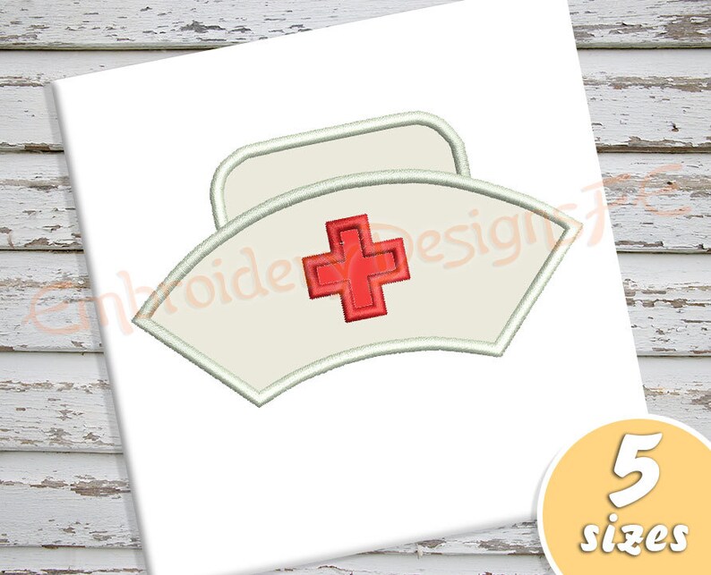 Nurse Hat Applique Design 5 Sizes Machine Embroidery - Etsy