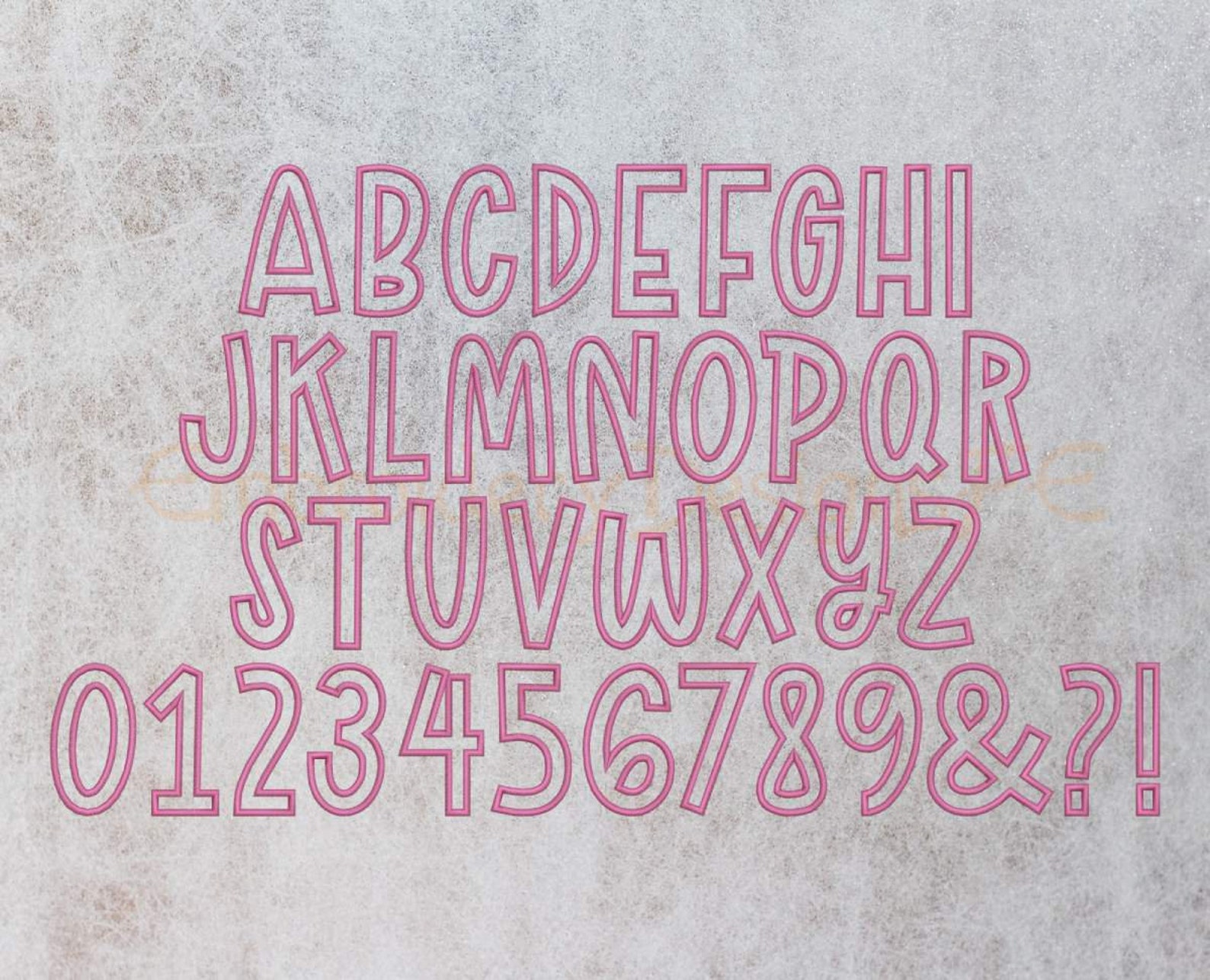 Funny Applique Alphabet, Narrow Applique Letters & Numbers, Applique ...
