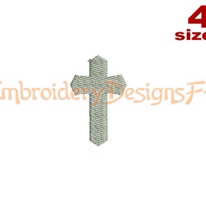 Cross Mini Embroidery Design 4 Sizes Filled Stitch Machine Embroidery ...
