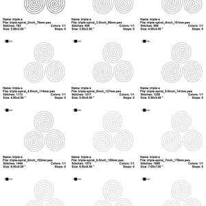 Triple Spiral Quilt Block Embroidery Design - 19 Sizes - Run & Triple ...