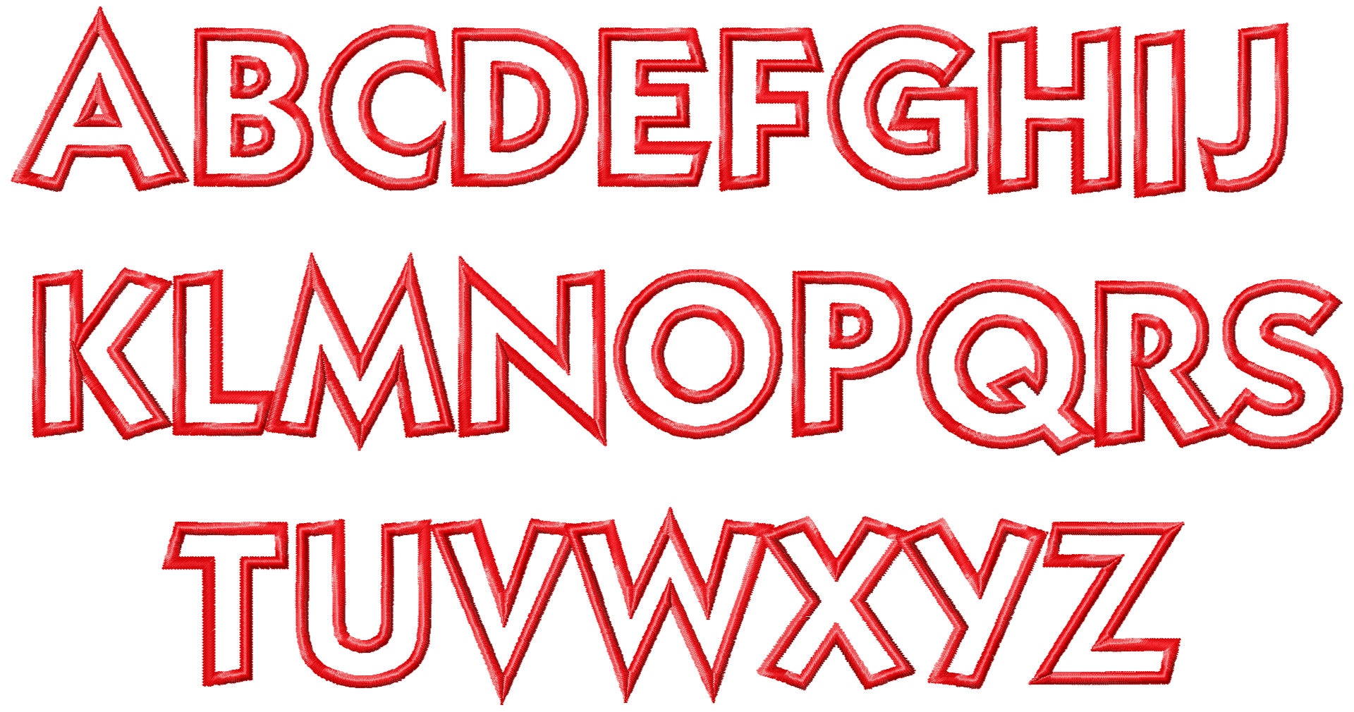 Applique Alphabet Machine Embroidery Design File - 13 Sizes - Etsy