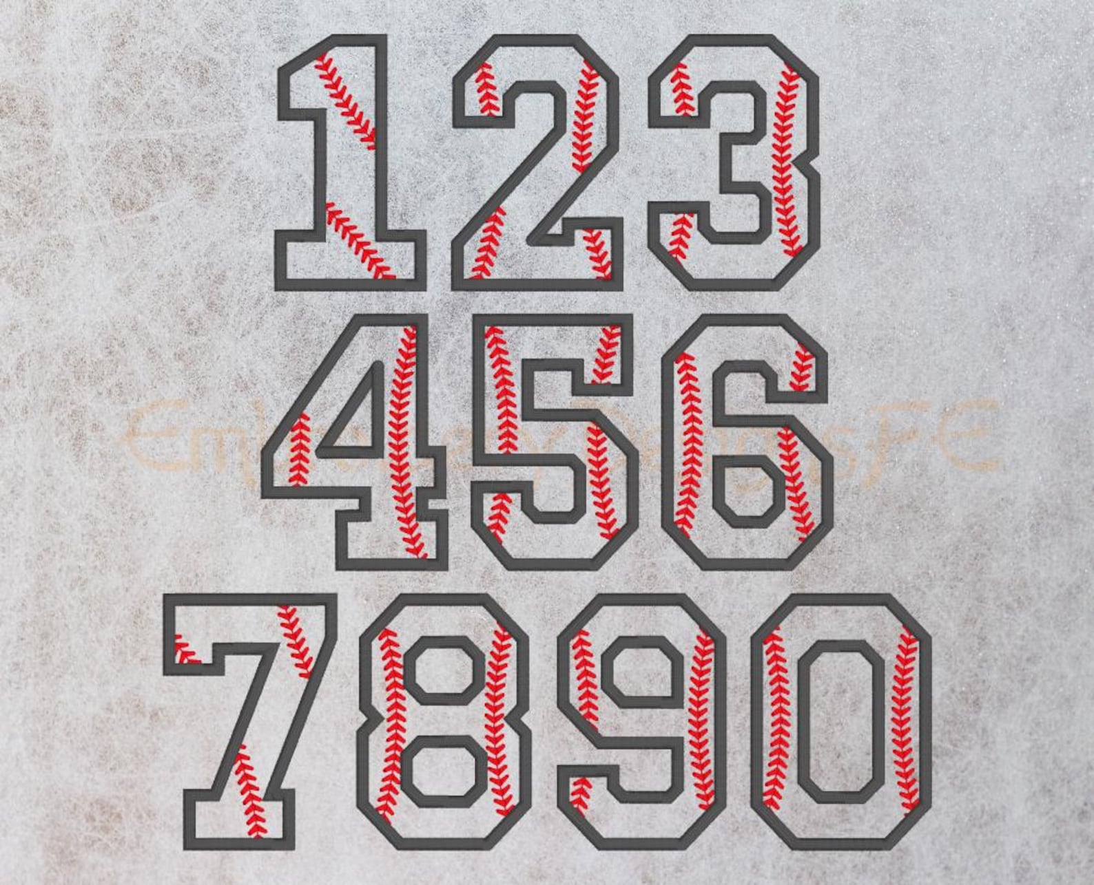 Baseball Numbers Applique Design - 11 Sizes - Machine Embroidery Design ...
