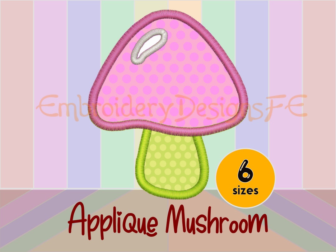 Mushroom Applique Design - 6 Sizes - Machine Embroidery Design File - Etsy
