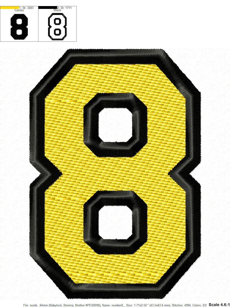 Numbers Embroidery Design Varsity Embroidery Number | Etsy