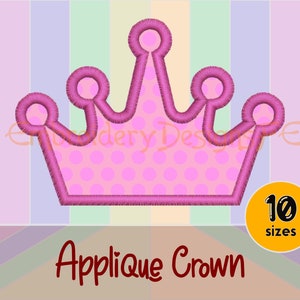 Crown Applique Design | 10 Sizes | Machine Embroidery | Instant ...