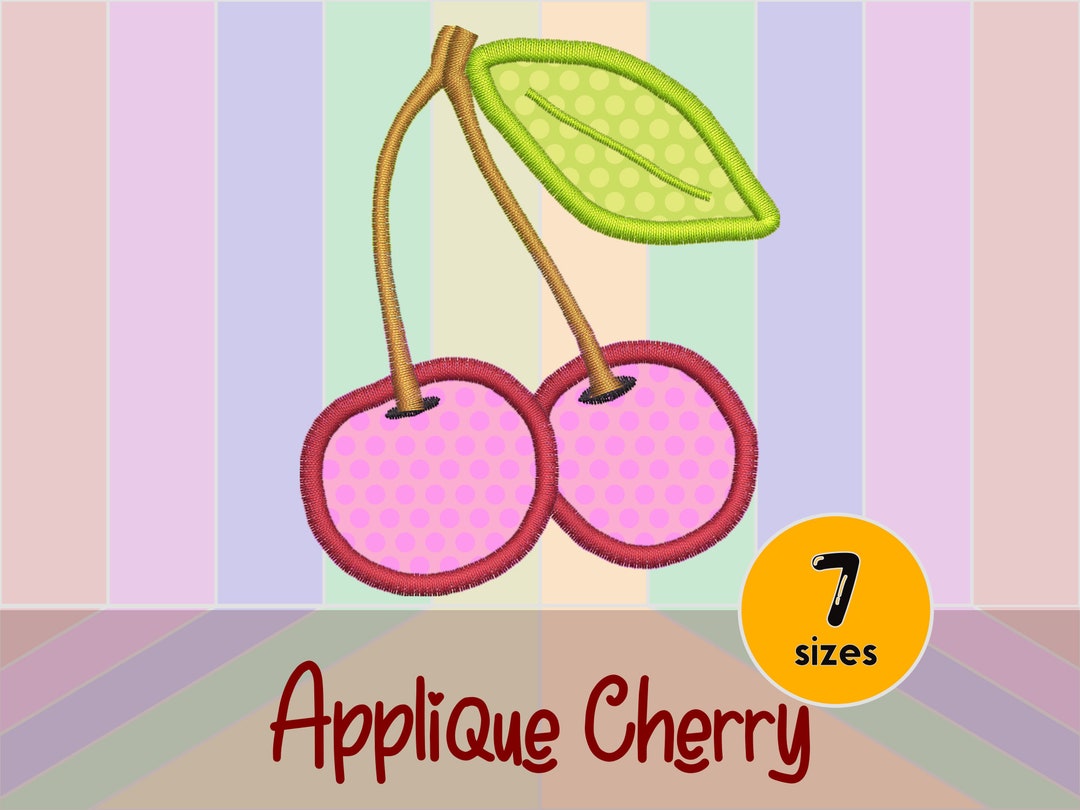 Cherry Applique Design - 7 Sizes - Machine Embroidery Design File - Etsy