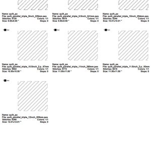Parallel Lines Quilt Block Embroidery Design - 19 Sizes - Run & Triple ...