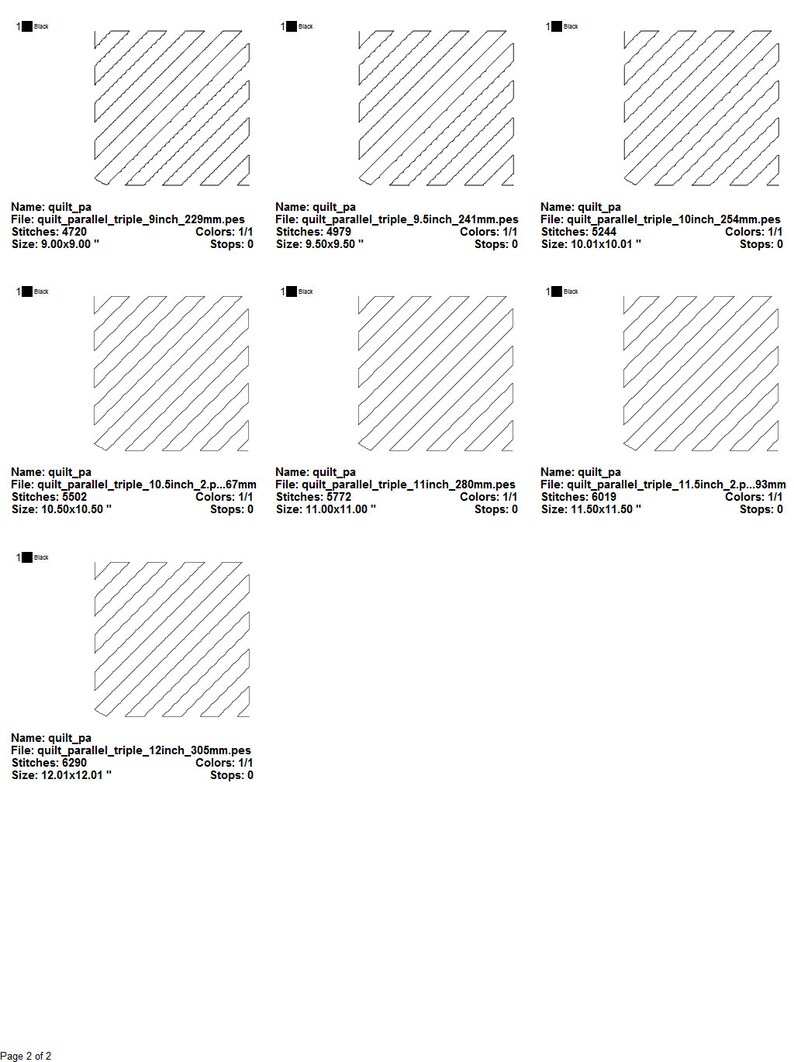 Parallel Lines Quilt Block Embroidery Design - 19 Sizes - Run & Triple ...