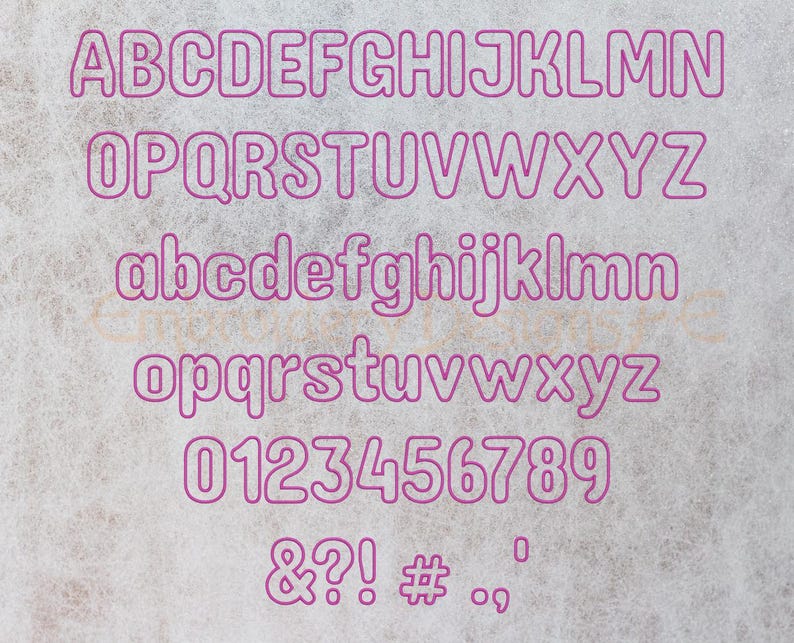 Bubble Letters Applique Embroidery Design | 7 Sizes | Satin Outline ...