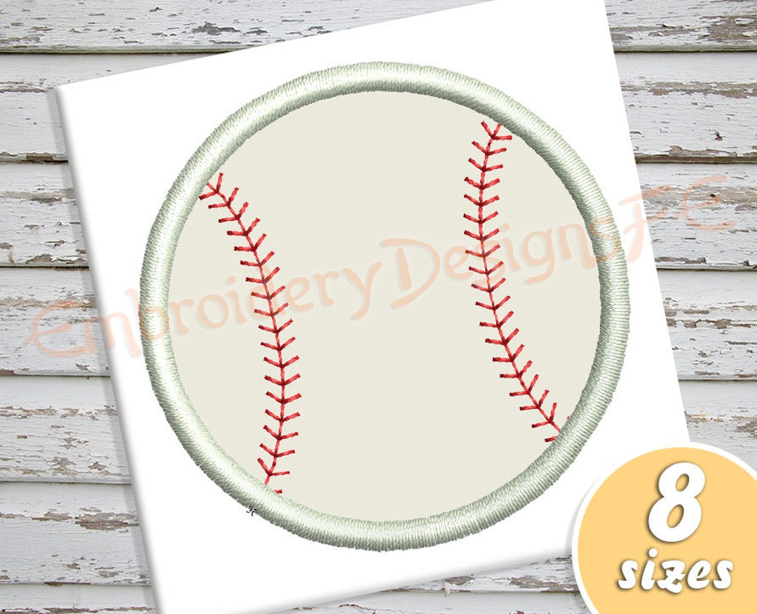 Baseball Applique Design 8 Sizes Machine Embroidery Design File - Etsy