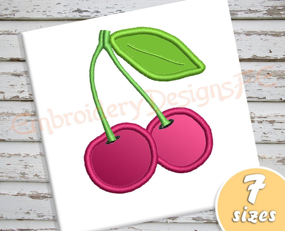 Cherry Applique Design 7 Sizes Machine Embroidery Design - Etsy