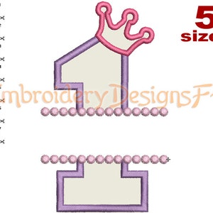 Number 1 Split Applique Design 5 Sizes Machine Embroidery - Etsy