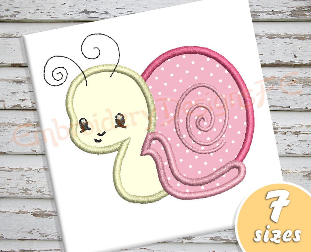 Baby Snail Applique Design 7 Sizes Machine Embroidery Design File - Etsy
