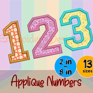 Numbers Applique Design Machine Embroidery Design File 13 Sizes - Etsy