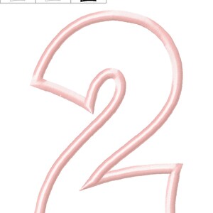 Number 2 Applique - Machine Embroidery Design File - 10 Sizes - Etsy