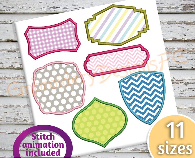 Frame Applique Design Set of 6 Frames Frame Embroidery | Etsy