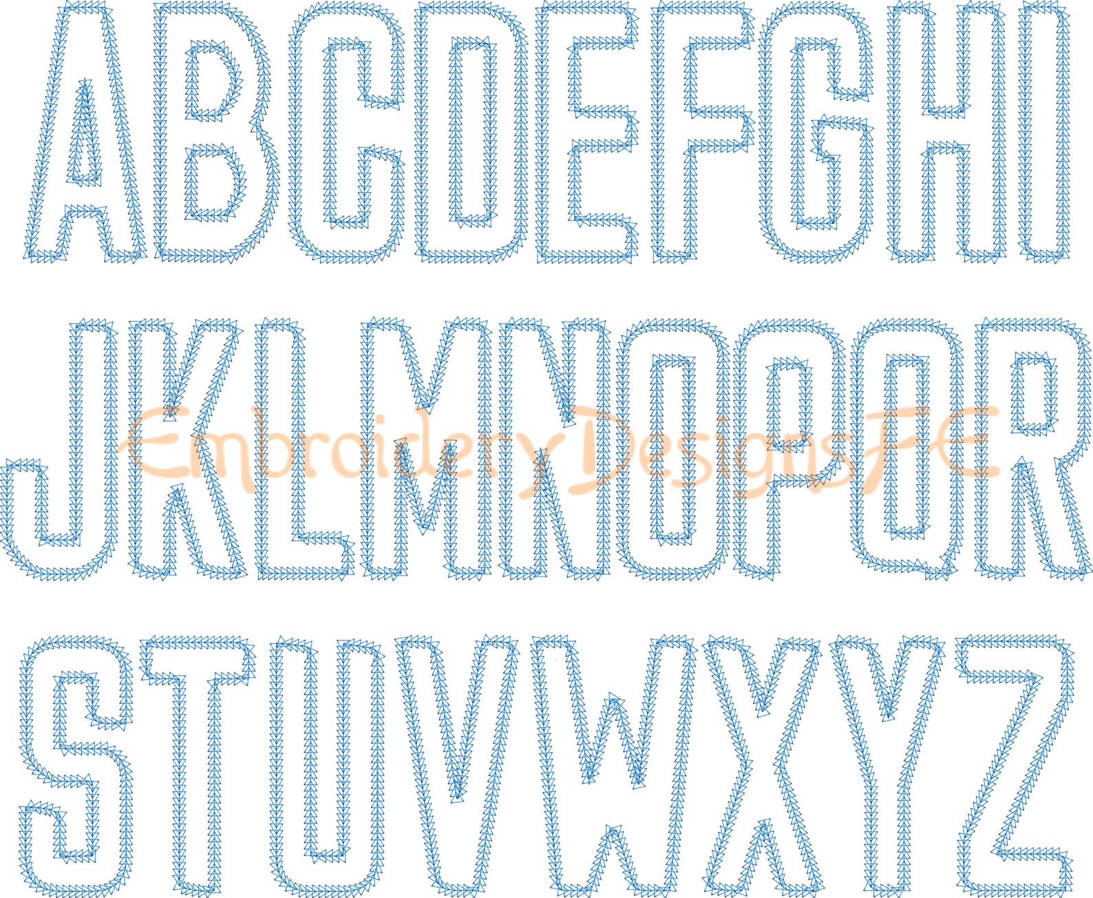 Narrow Applique Alphabet, Tall Applique Letter, Chain Applique Font ...