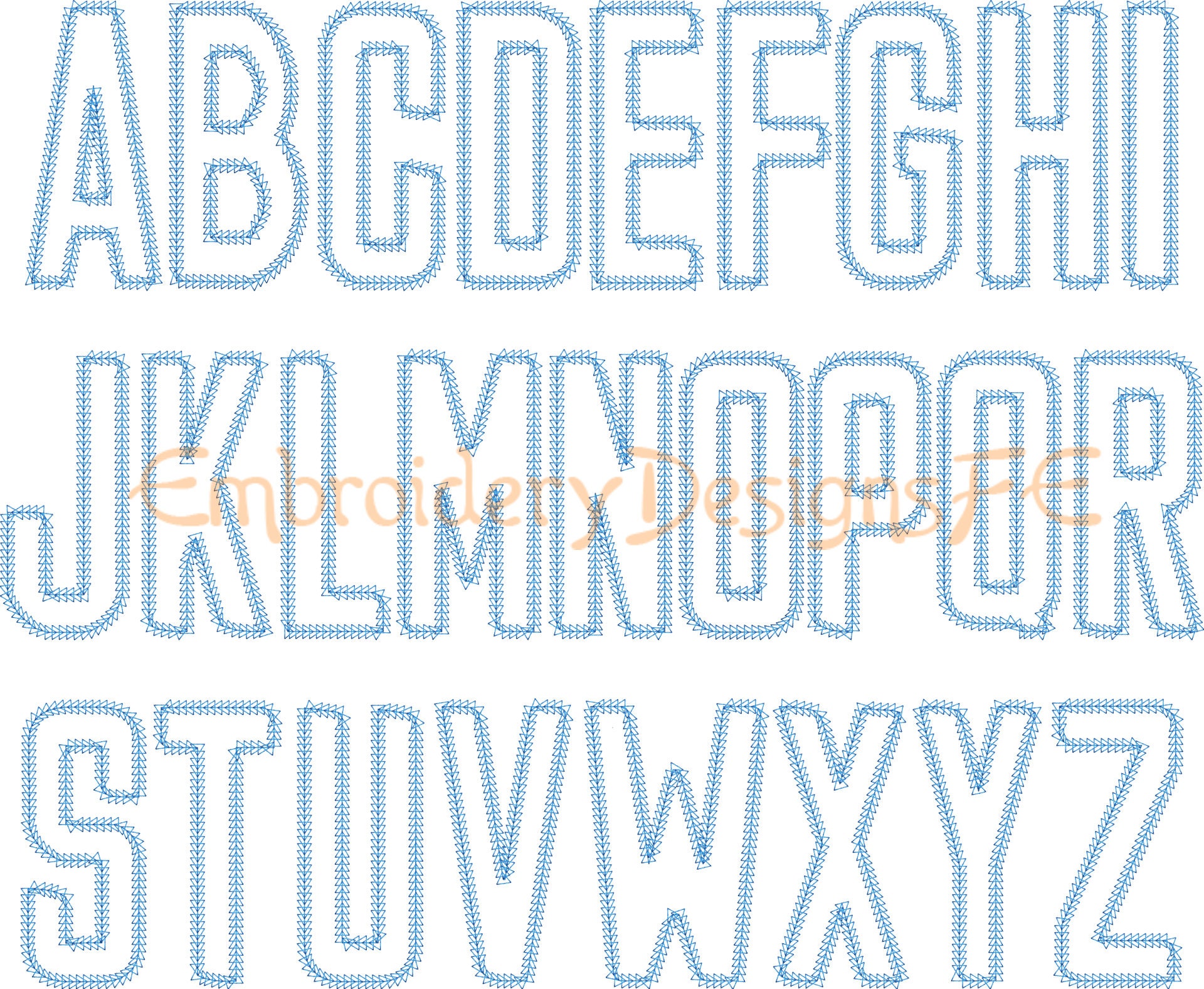 Narrow Applique Alphabet, Tall Applique Letter, Chain Applique Font ...