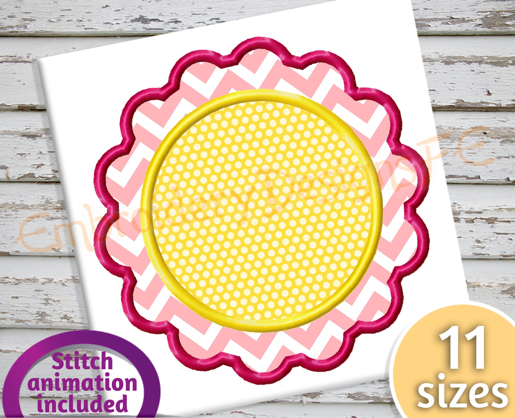 Scalloped Frame Applique Designs / Machine Embroidery Design - Etsy UK