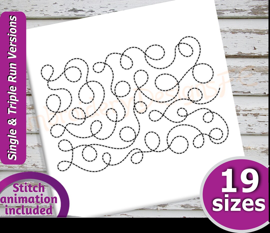 Loop Quilt Rectangle Block Embroidery Design - 19 Sizes - Run & Triple ...