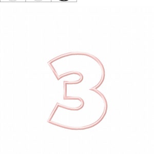 Number 3 Applique Design - 10 Sizes - Machine Embroidery Design File - Etsy