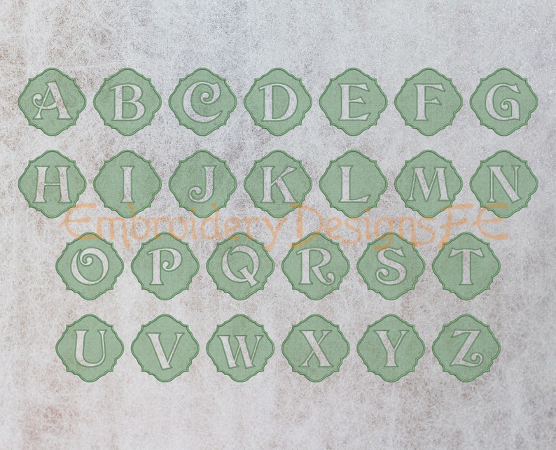 Embossed Alphabet Embroidery Design | A-Z Letters | 4 Sizes | Towel ...