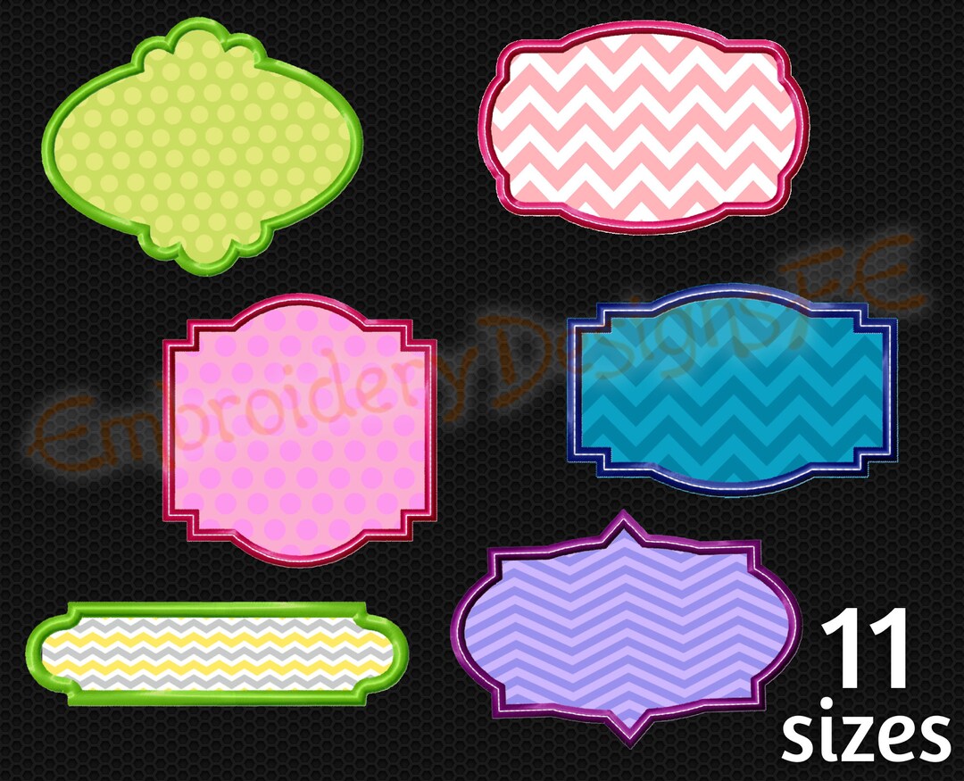 Frame Applique Design Set of 6 Frames Machine Embroidery Design File - Etsy