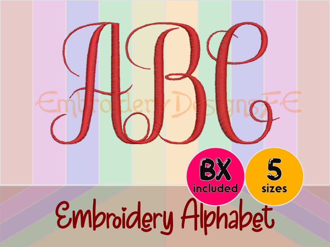 Alphabet Embroidery Design 5 Sizes Machine Embroidery Design File - Etsy