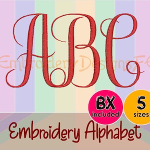 Alphabet Embroidery Design 5 Sizes Machine Embroidery Design File - Etsy