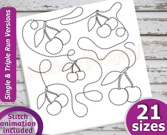 Cherry Quilt Block Embroidery Design 21 Sizes Run & Triple | Etsy