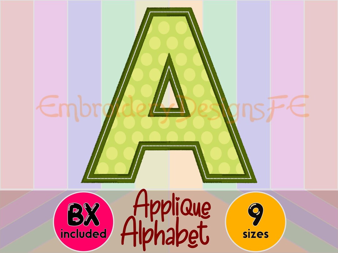 Bold Applique Alphabet, Capital & Lowercase Alphabet, Thick Applique ...