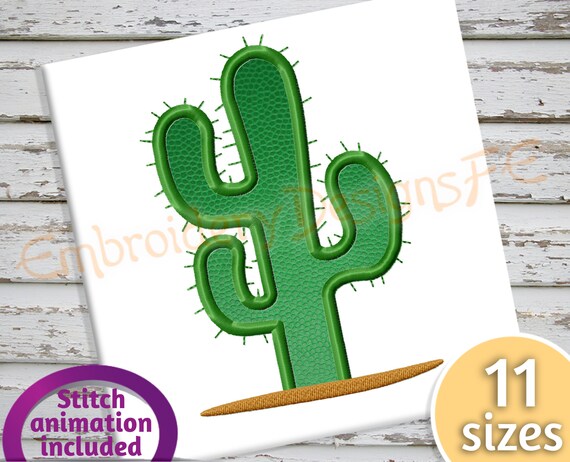 Cactus Applique Design Machine Embroidery Design File / - Etsy