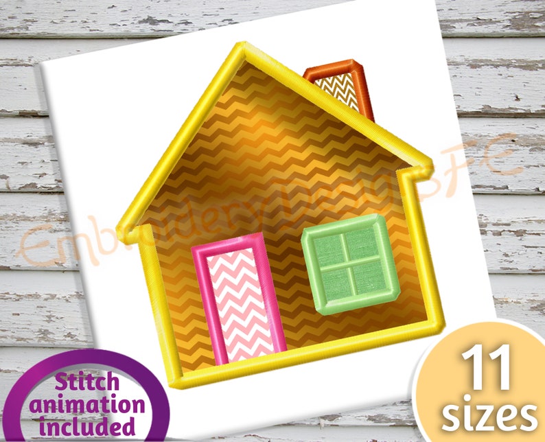 House Applique Design 11 Sizes Machine Embroidery Design | Etsy