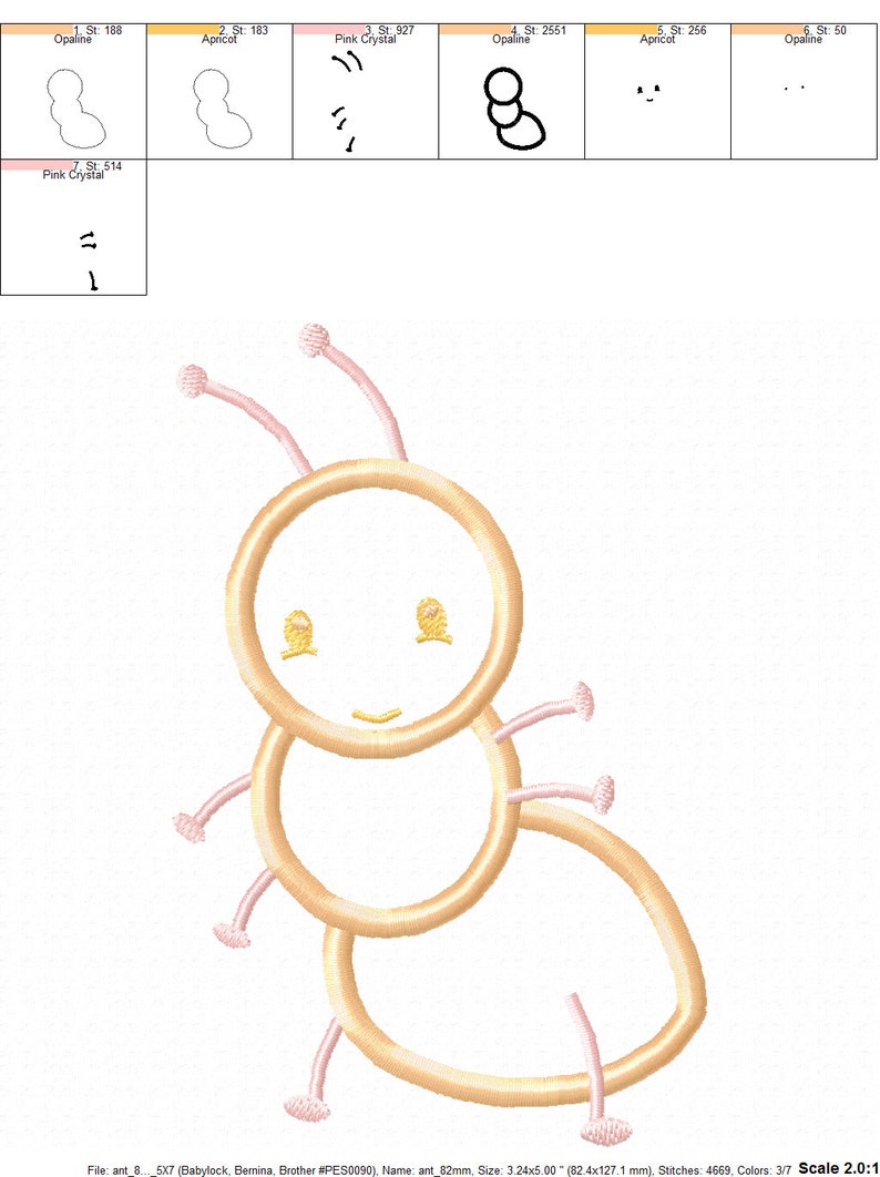 Ant Applique Design 5 Sizes Machine Embroidery Design File - Etsy