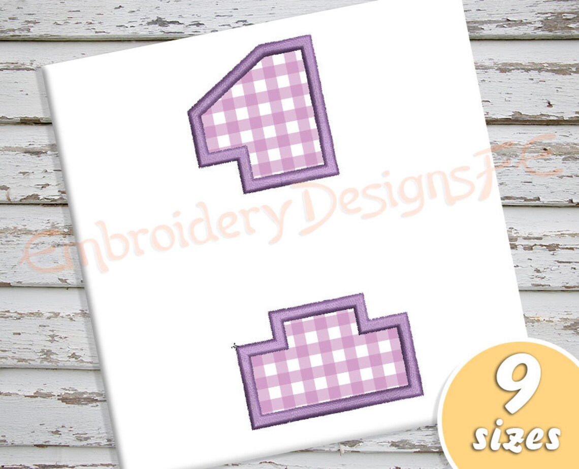Number 1 Split Applique 9 Sizes Machine Embroidery Design - Etsy