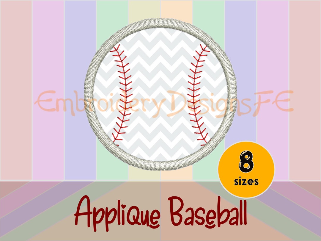 Baseball Applique Design - 8 Sizes - Machine Embroidery Design File - Etsy