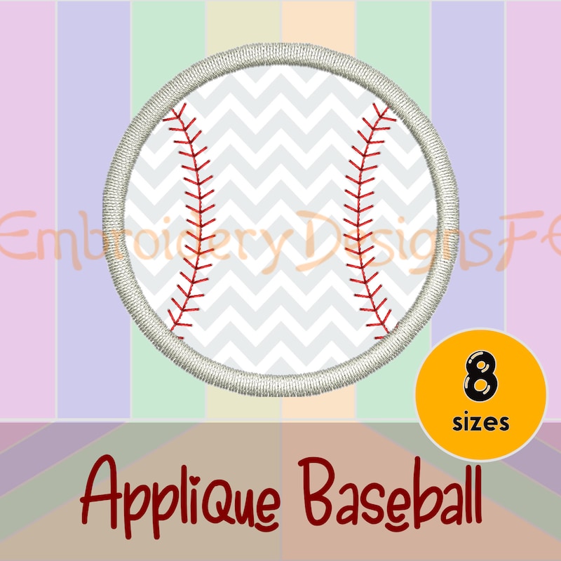 Baseball Applique Design - Etsy