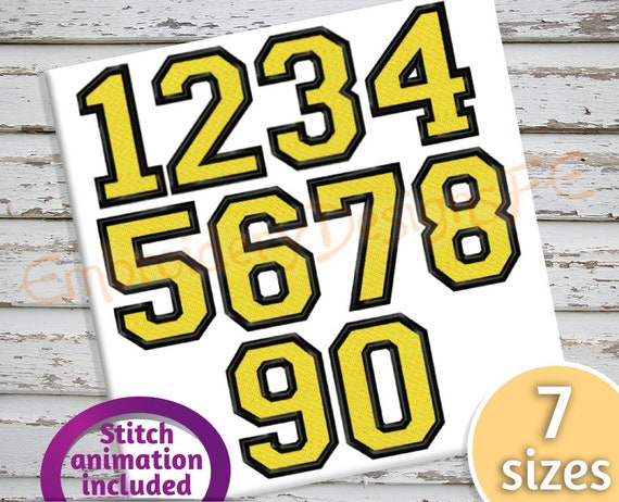 Numbers Embroidery Design Varsity Embroidery Number | Etsy