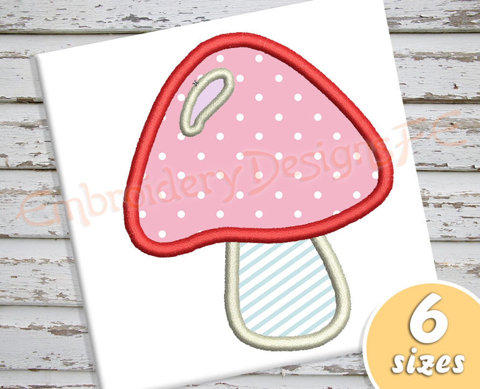 Mushroom Applique Design 6 Sizes Machine Embroidery Design | Etsy