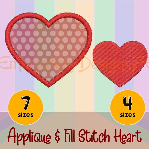 Heart Applique Embroidery File - Etsy