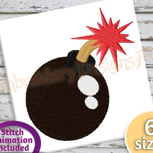 Bomb Embroidery Design Filled Stitch Embroidery Design / Explosion ...