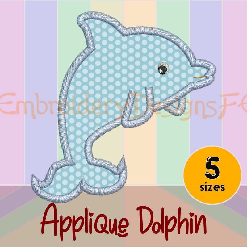 Dolphin Applique - Etsy