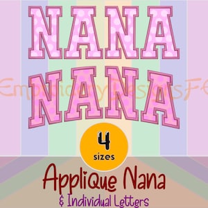 Nana Applique Design - Machine Embroidery Design File - 4 Sizes - Etsy