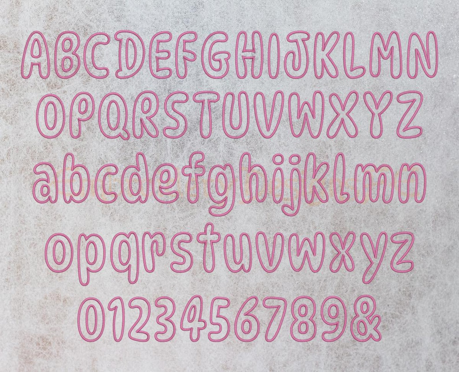 Satin Bubble Applique Letters - Machine Embroidery Design File - 11 ...