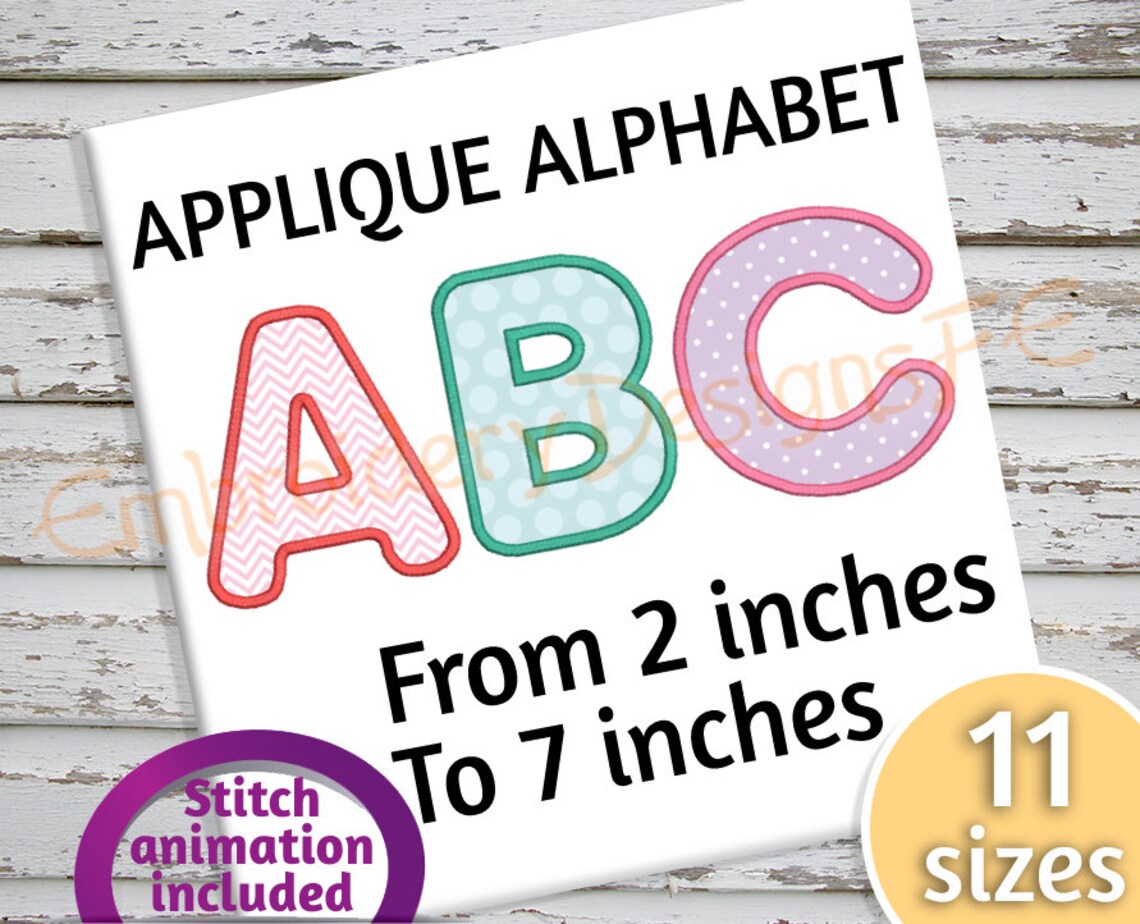 Applique Alphabet Applique Letter Applique Font Embroidery - Etsy
