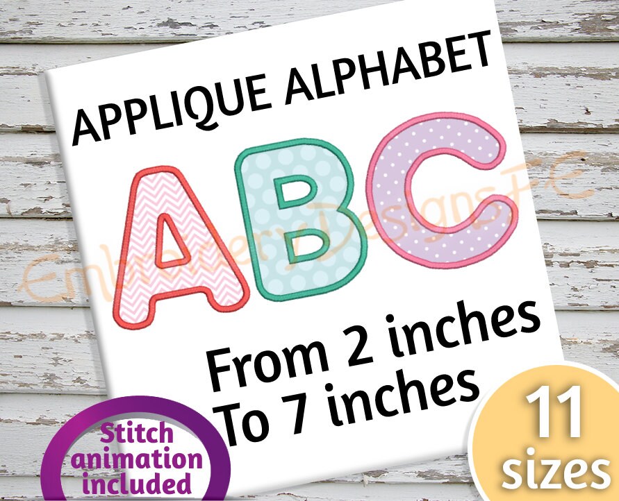 Applique Alphabet Applique Letter Applique Font Embroidery - Etsy