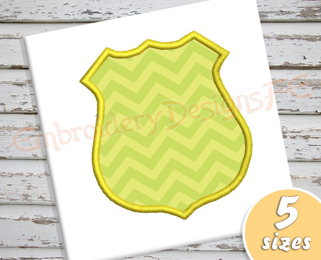 Police Badge Applique Design 5 Sizes Machine Embroidery - Etsy