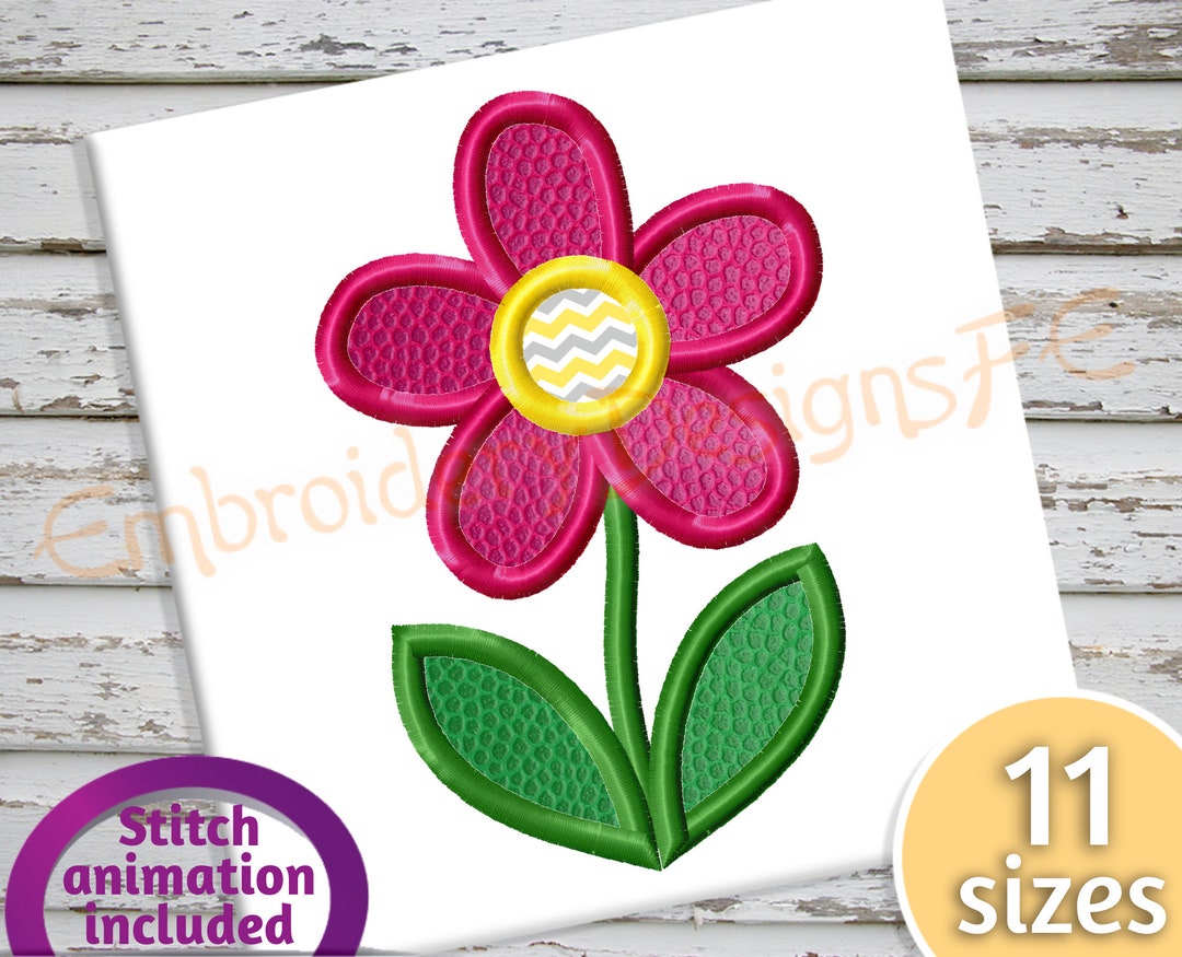 Flower Applique Design 11 Sizes Machine Embroidery Design File - Etsy